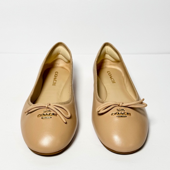 Coach | Shoes | Coach Alina Beige Ballet Flats With Bow Sz | Poshmark